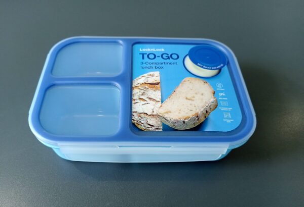 Lock&Lock Divided (3-Compartment) Lunchbox 1.5L Blue, LLHPL782B - Dis-Tra