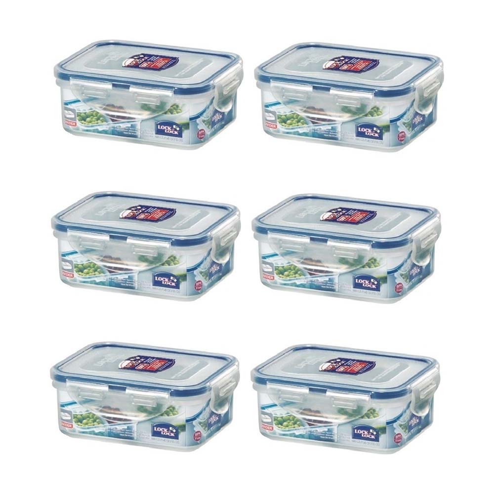 Lock&Lock Rectangular Short Food Container 350ML, HPL806C with divider ...
